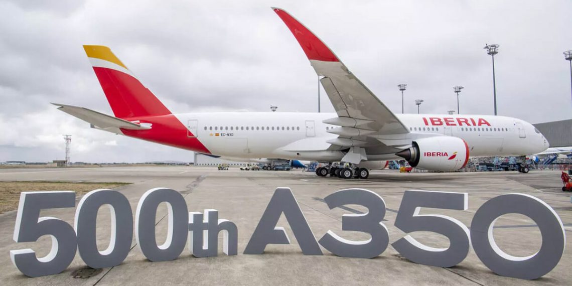 Airbus entregó su A350 número 500 a Iberia - Actualidad Aeroespacial
